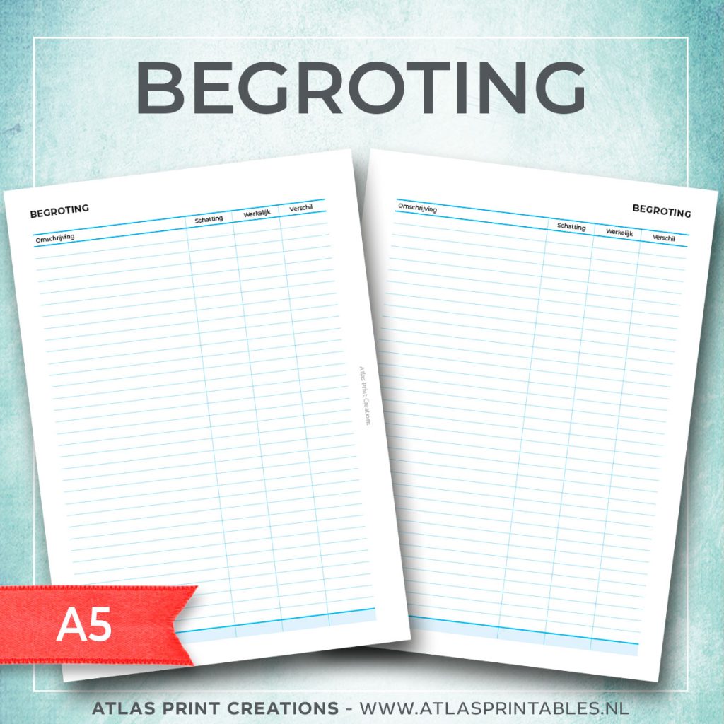 A5 - Begroting (2023) - Online Printable Shop